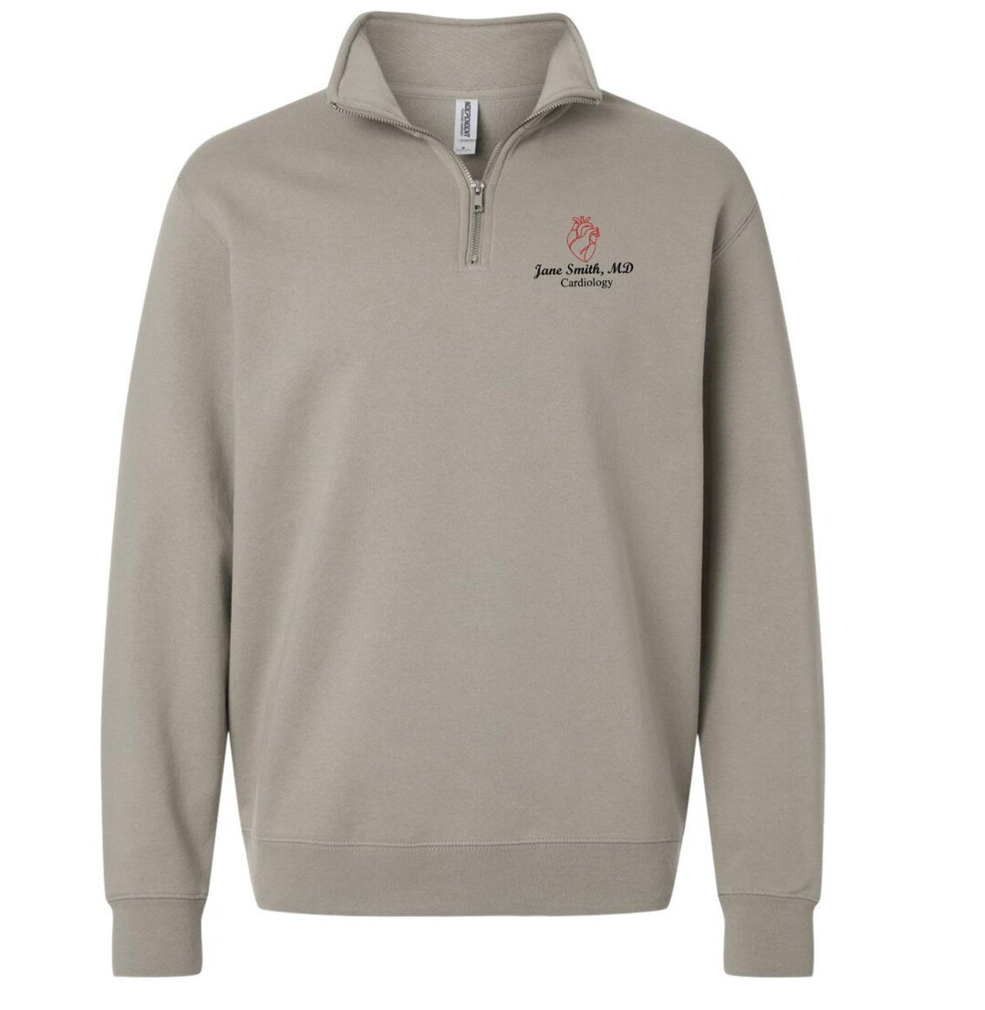 Embroidered Personalized Medical Quarter Zip Sweatshirt, Custom Heart ...
