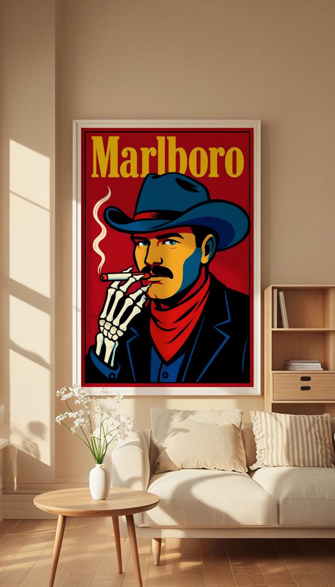Marlboro Print - Marlboro Cowboy Art Poster, Vintage Cigarette Western ...