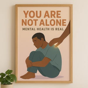 You Are Not Alone Mental Health Poster – Inspirational Wall Art for ...