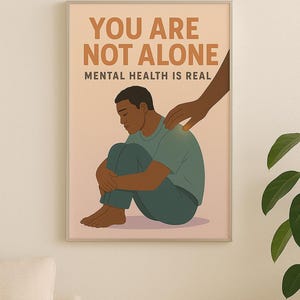 You Are Not Alone Mental Health Poster – Inspirational Wall Art for ...