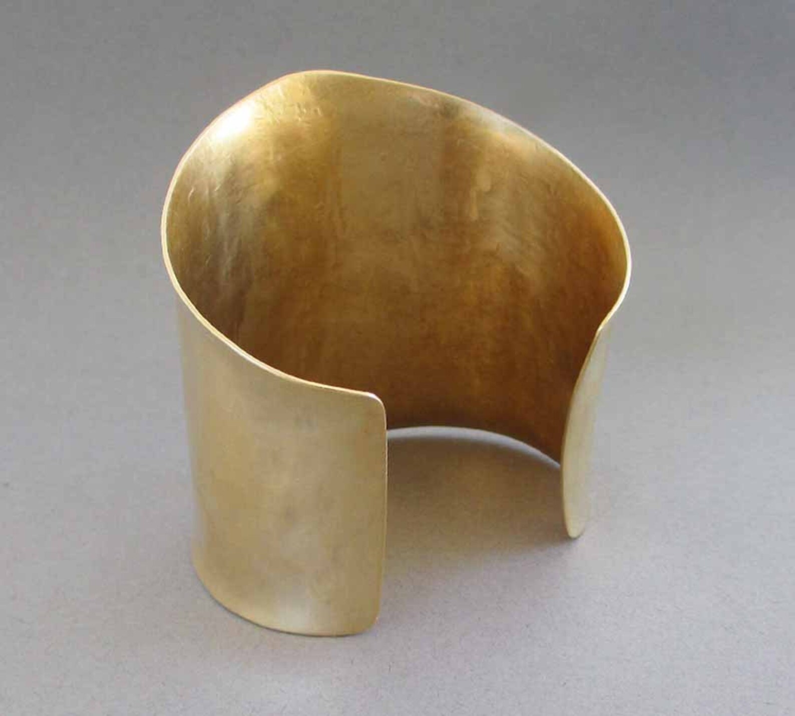 Shiny Gold Tone Wide Gold Cuff Bracelet in Hammered Brass | Etsy