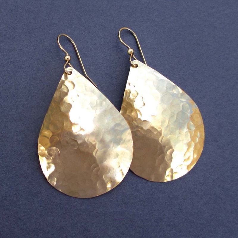 Gold Teardrop Earrings - Etsy