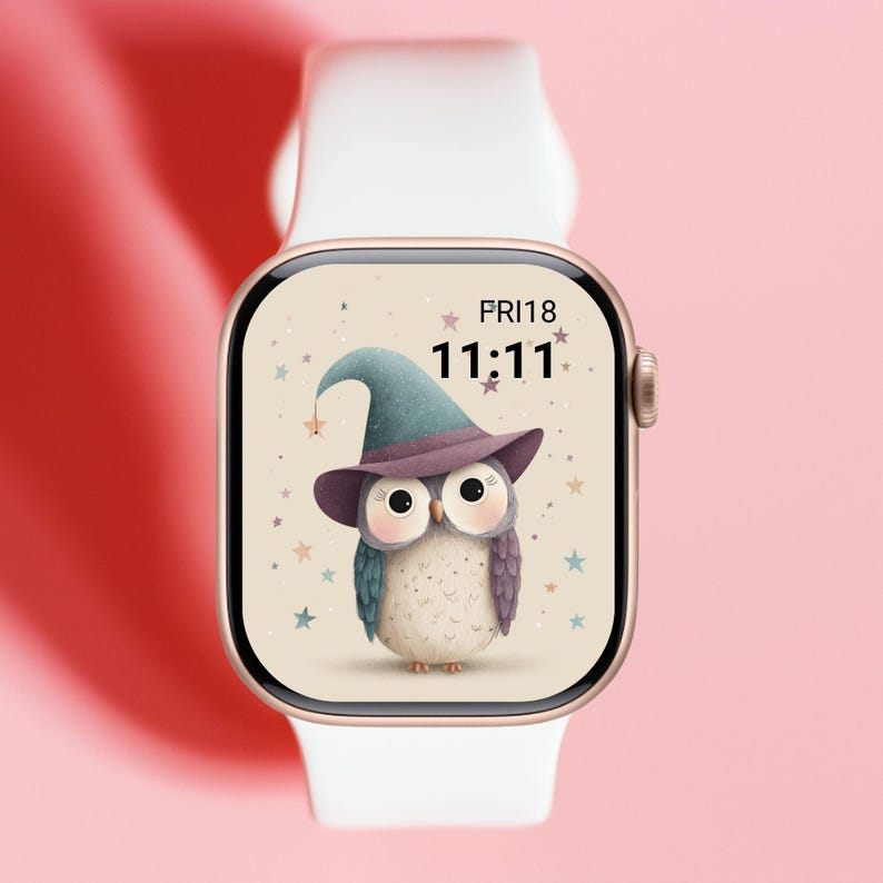 Cute Owl Witch Apple Watch Wallpaper | Kawaii Halloween Fall (digital ...