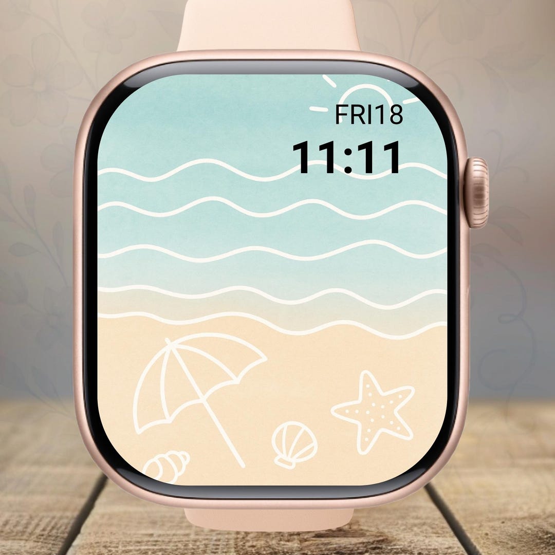 Aesthetic Pastel ,beach Pastel Doodle Apple Watch Wallpaper – Summer ...