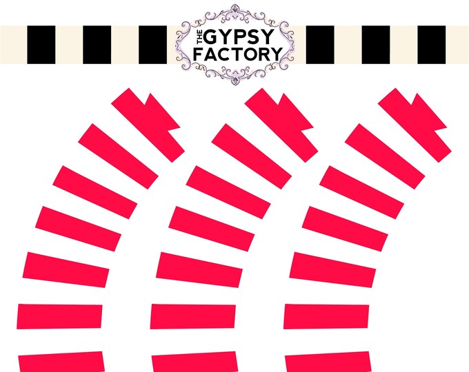 Red and White Stripe Cupcake Wrappers Christmas Valentines Day Digital ...