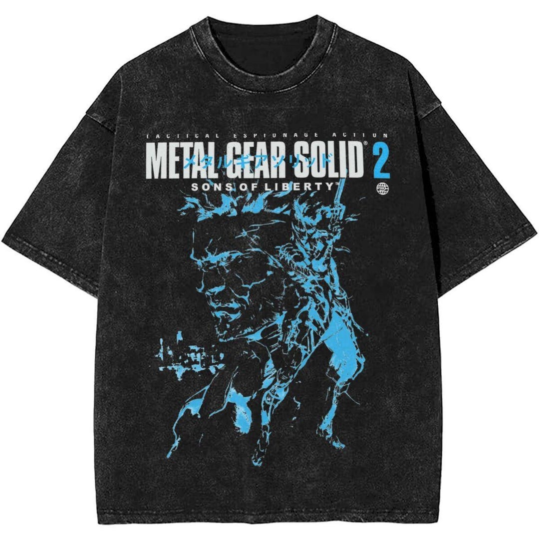 MGS2 Snake and Raiden Metal Gear Solid Outfit Washed T Shirt Men Women ...