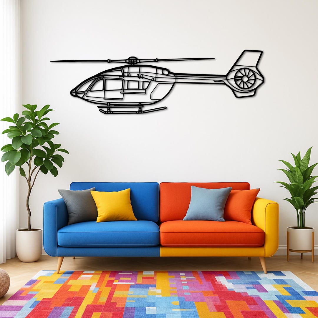 Air*bus H145 Helicopter Silhouette Metal Wall Art | Birthday Gifts ...