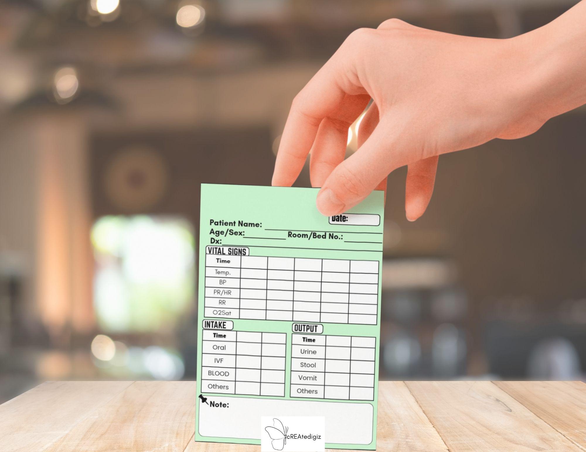 Vital Signs Log Sheet: Nursing Student Clinical Record (PDF Template ...