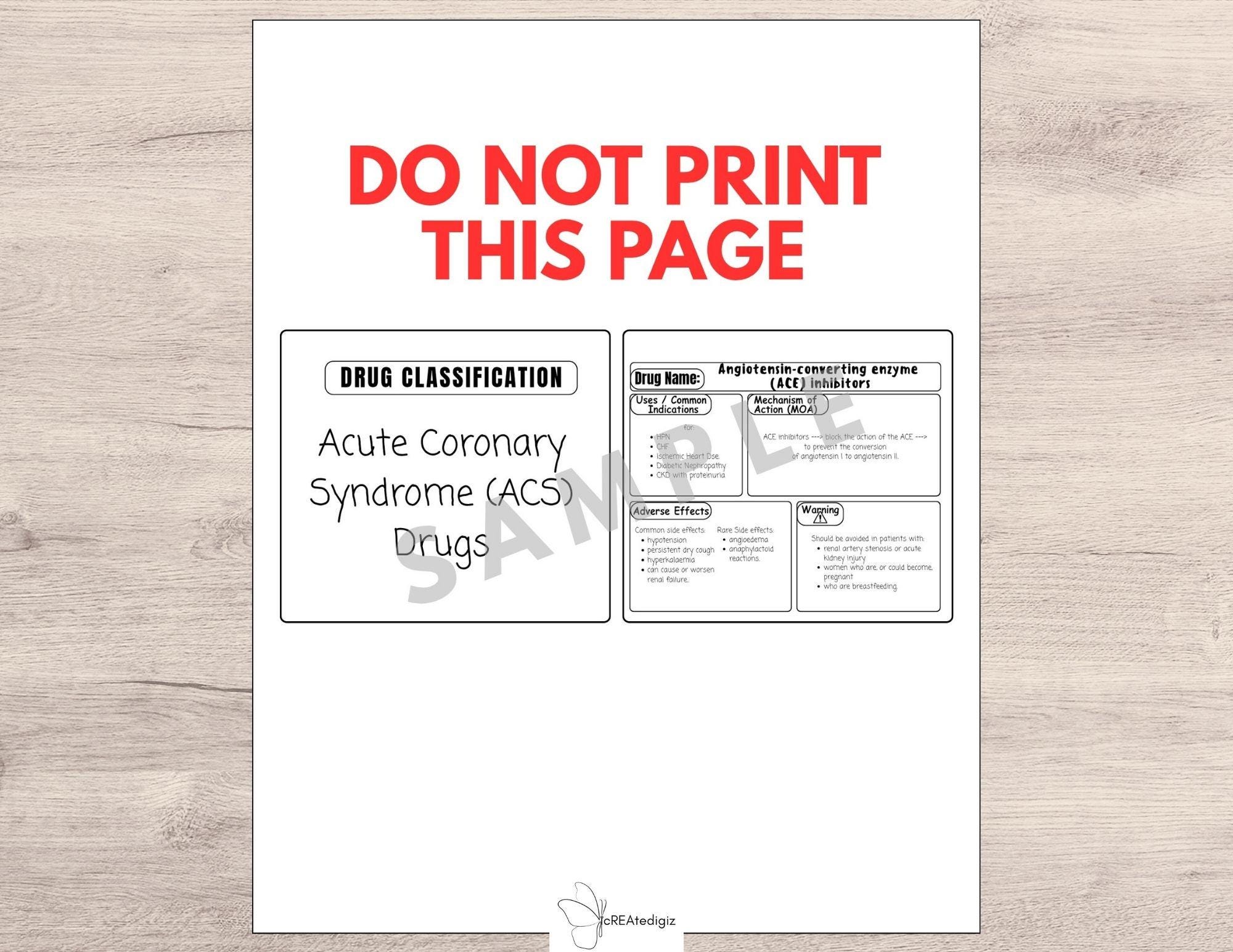 Pharmacology Flashcard Template | Nursing Drug Guide (PDF) - Etsy