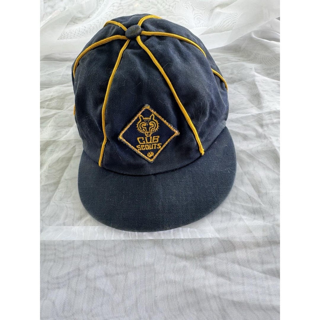 Vintage 1960s BSA Cub Scouts Official Uniform Cap Hat | Blue Gold - Etsy