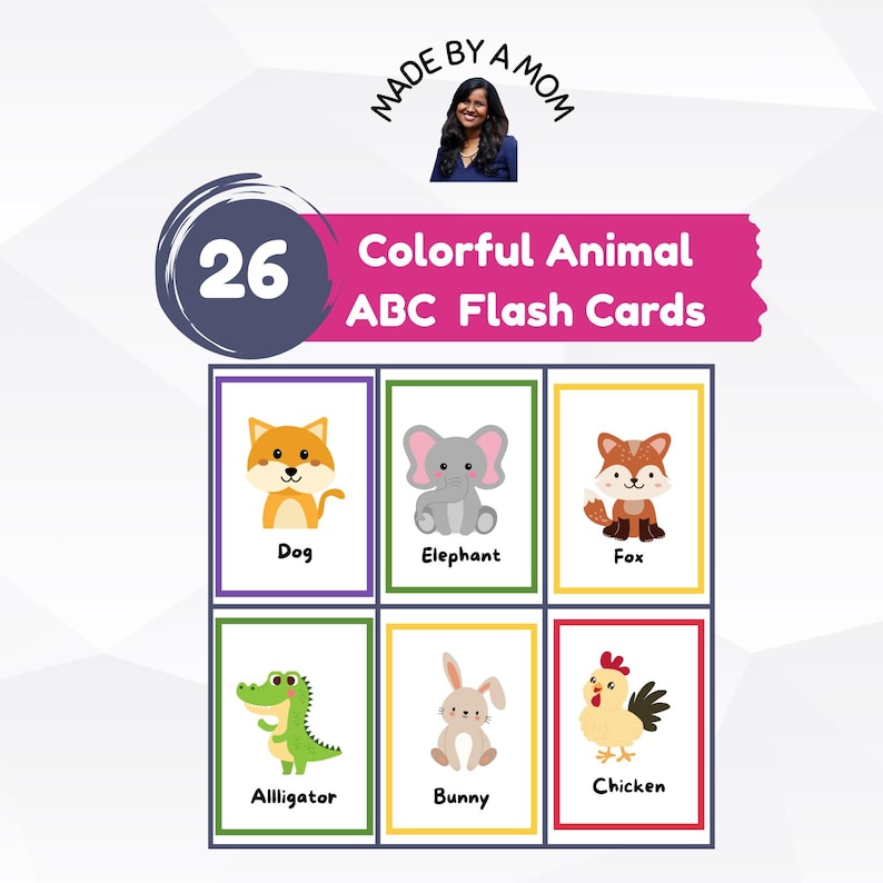 Printable ABC Flash Cards for Kids, Colorful Alphabet Learning Cards ...