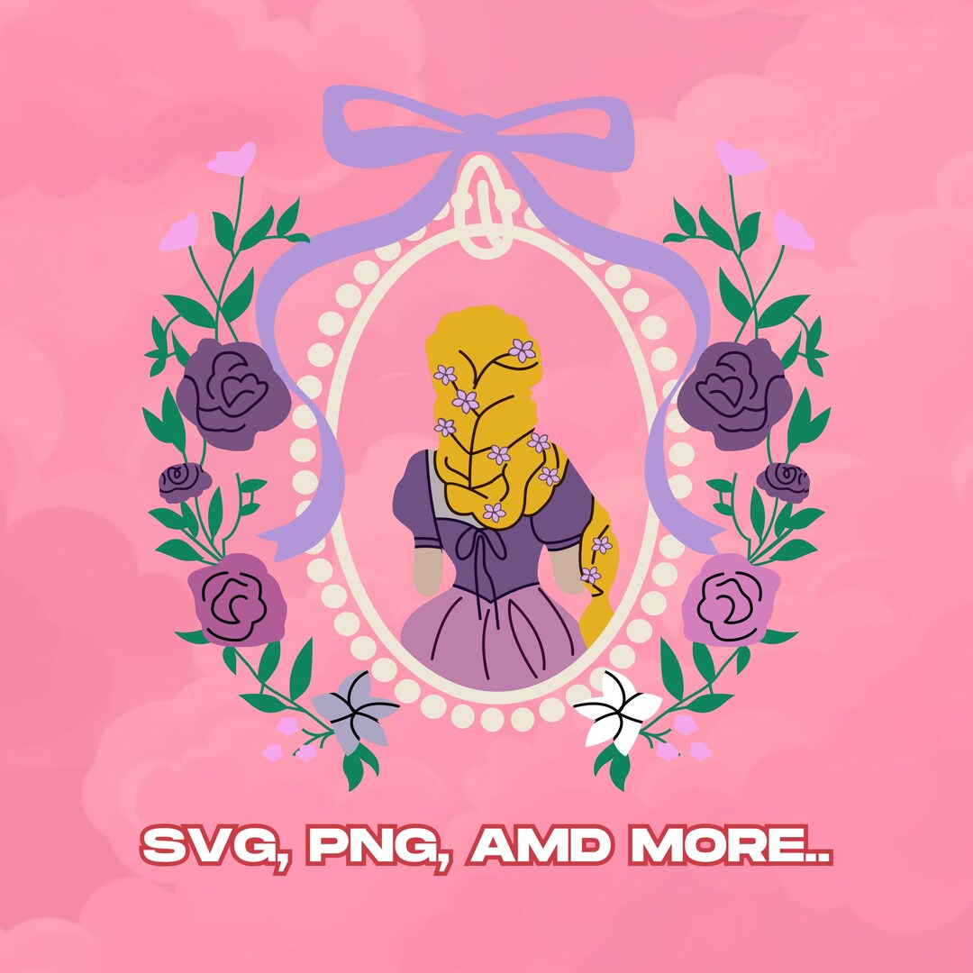 Rapunzel SVG, Princess Silhouette Png, Tangled Braid Svg, Fairy‑tale ...