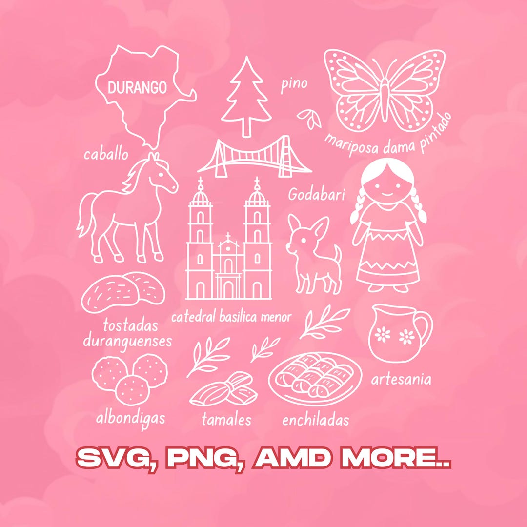 Durango Mexico SVG PNG Clipart, Mexican Culture Icons Design, Catedral ...