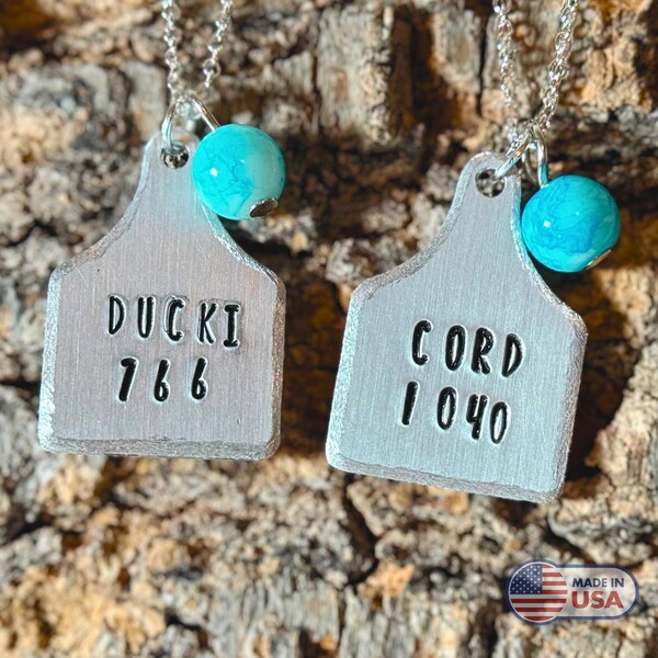Cow Tag Necklace - Etsy