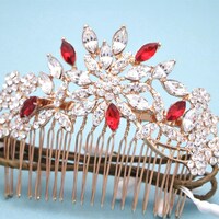 Ruby Red Hair Comb - Etsy