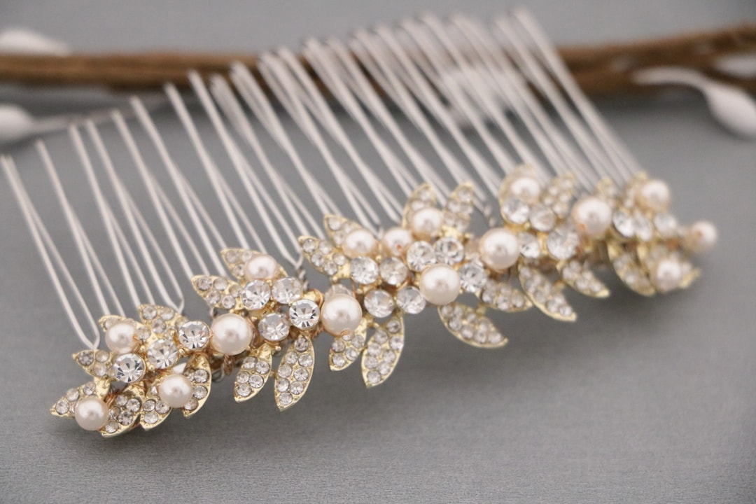 Gold Bridal Hair Comb Art Deco Wedding Hair Piece Bridal Hair Clip ...