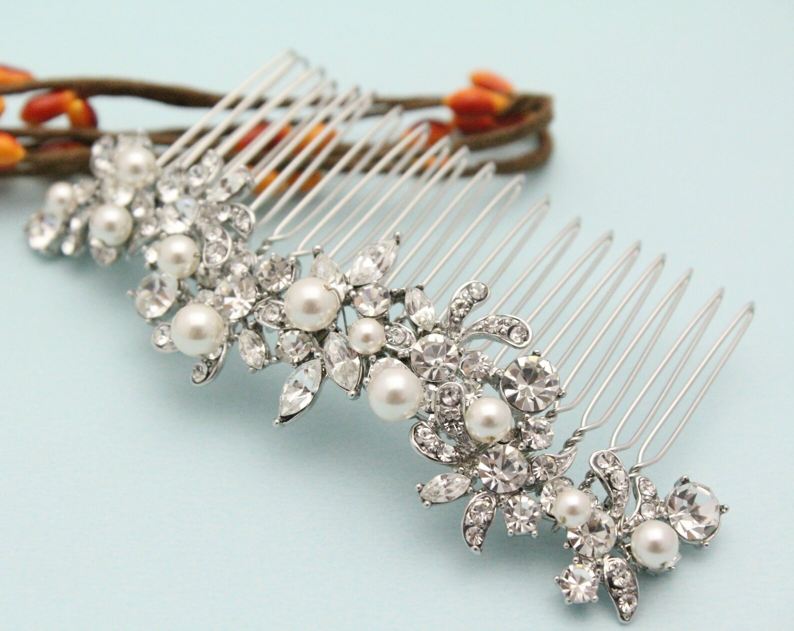 Vintage Inspired Wedding Hair Comb Pearl Hair Piece Bohemian | Etsy