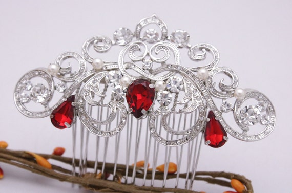 Red and silver hair accessories store