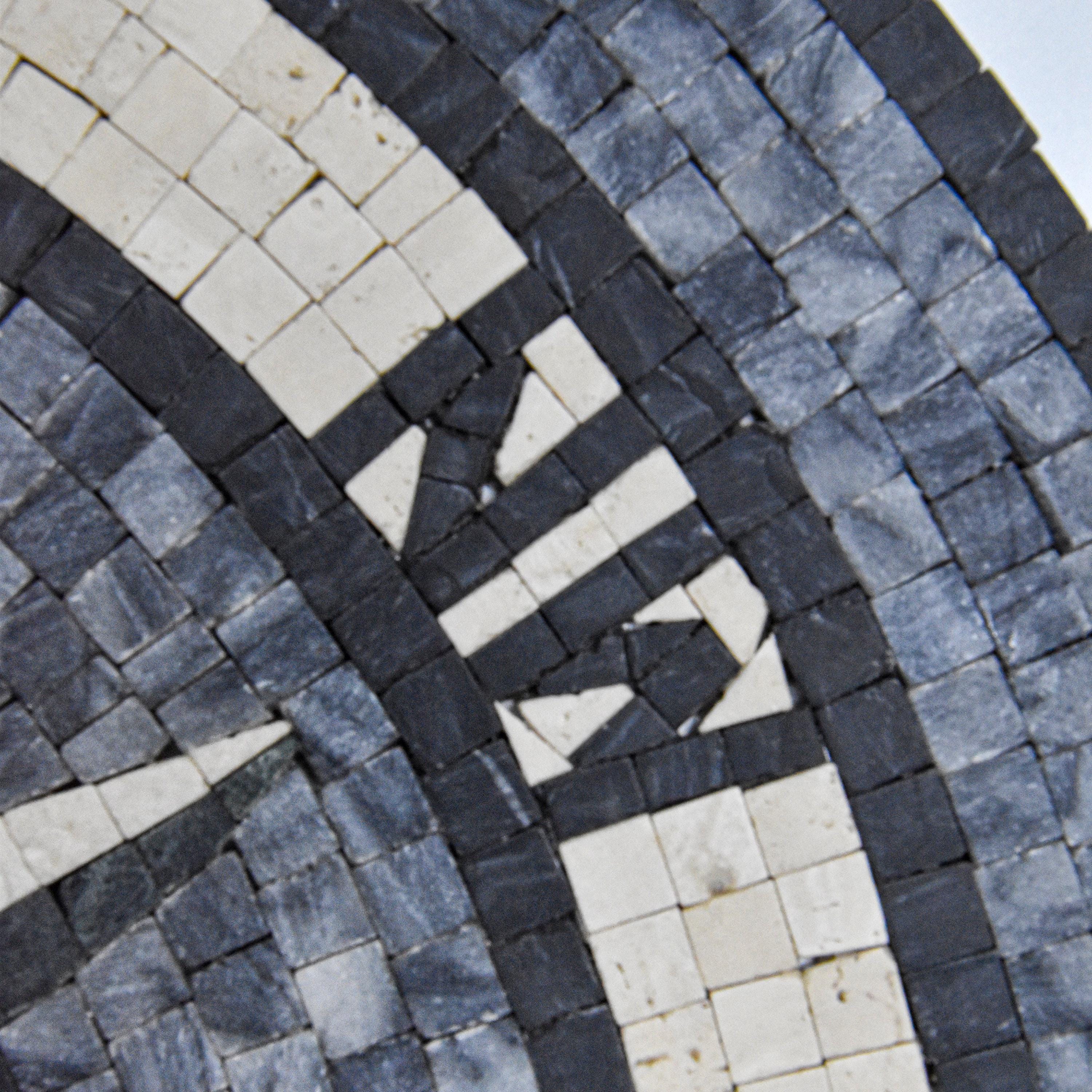Handmade Marble Mosaic Compass Art | Custom Natural Stone Compass Rose ...