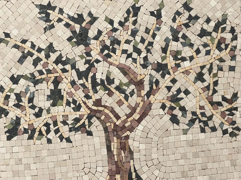 Handmade Marble Mosaic Tree Art | Custom Natural Stone Tree Mosaic for ...