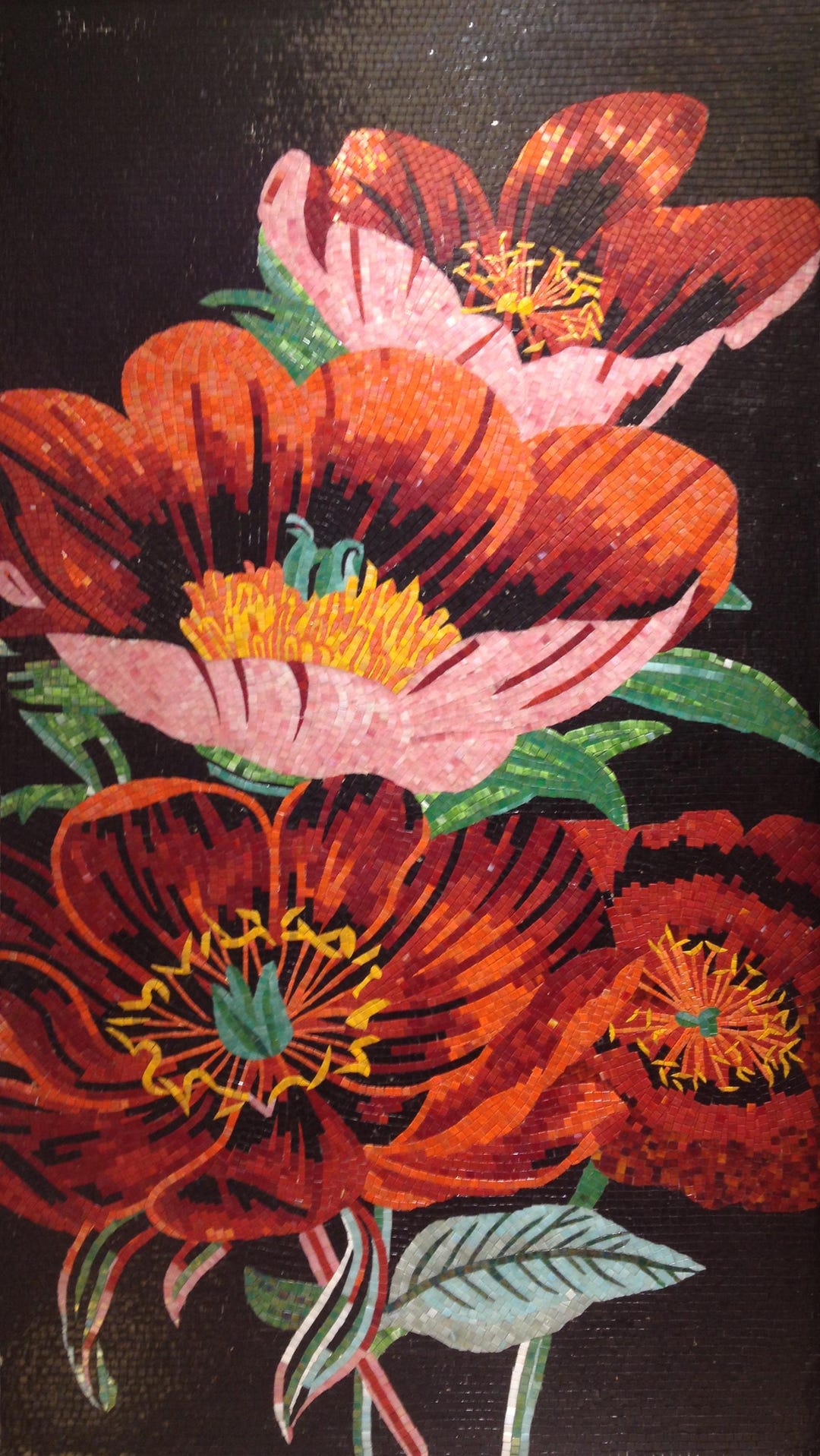 Custom Floral Mosaic Art | Handmade Flower Mosaic Wall Decor ...