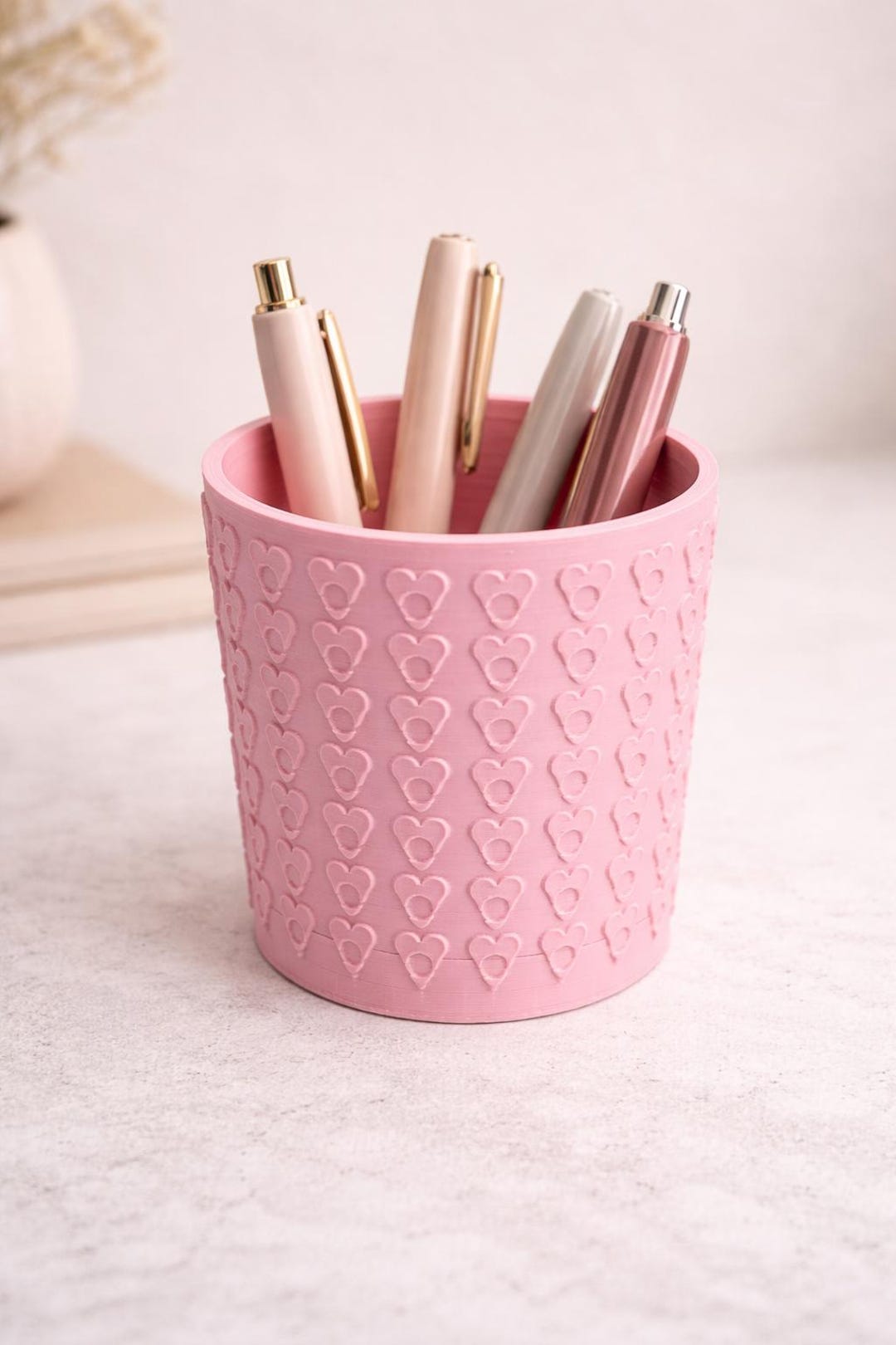 3D Printed Heart Pencil Holder, PLA Desk Organizer - Etsy