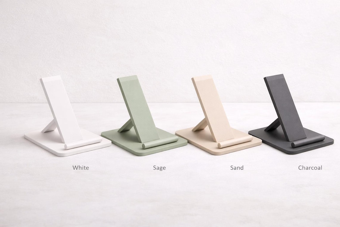 Phone Stand 3D Printed Desk Holder for Smartphones Minimalist Desktop ...