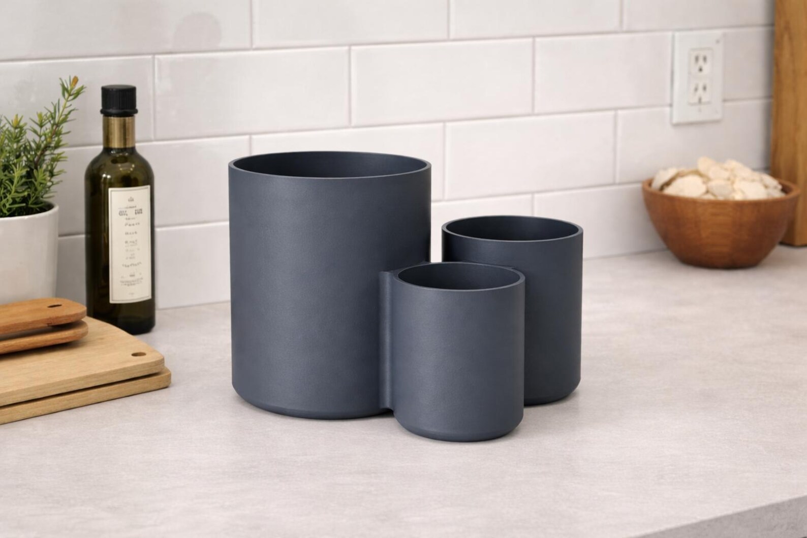 Utensil Holder Modern Kitchen Organizer Minimalist Crock Countertop ...