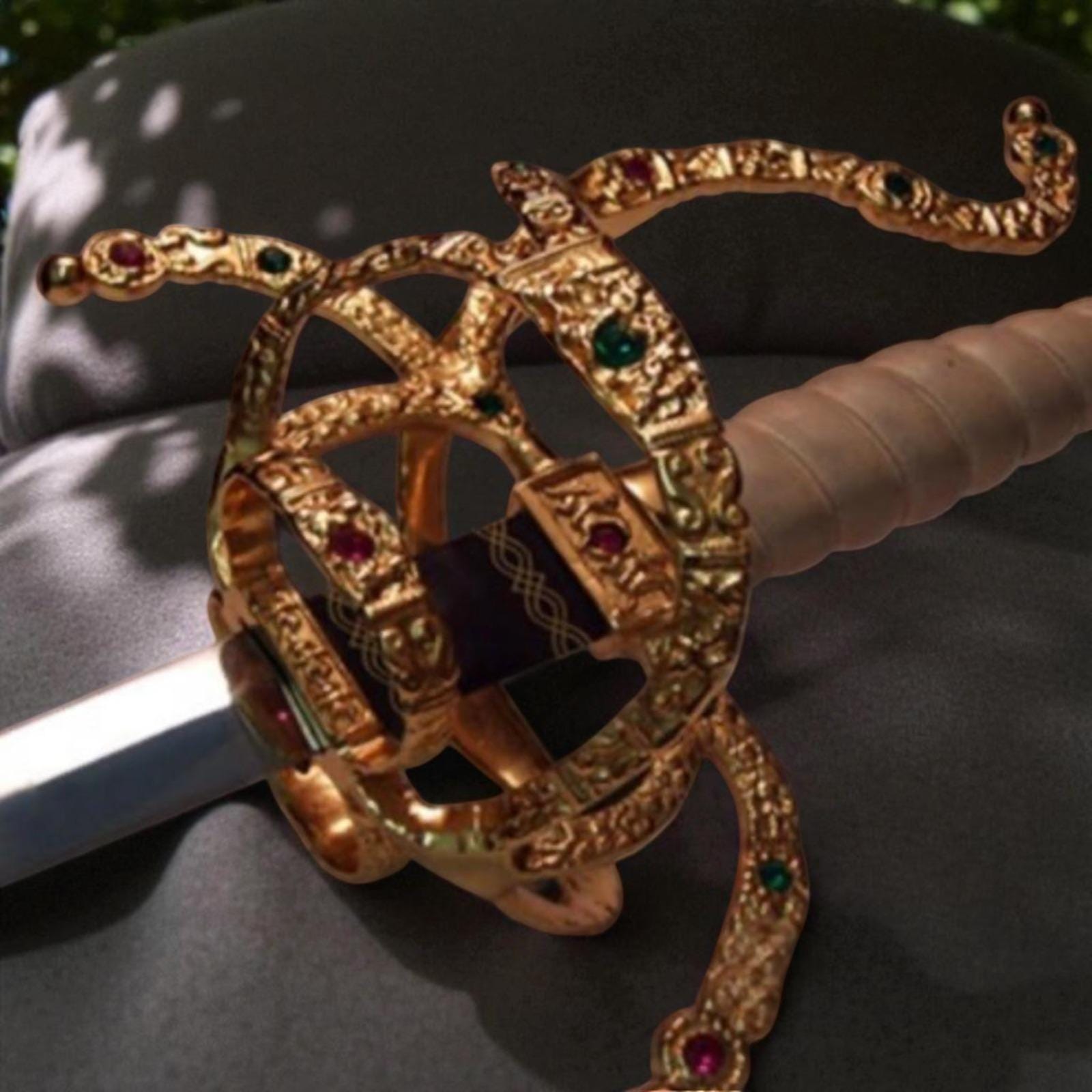 Princess Bride Inigo Montoya Rapier Replica: Gold Hilt, Faux Gemstones ...