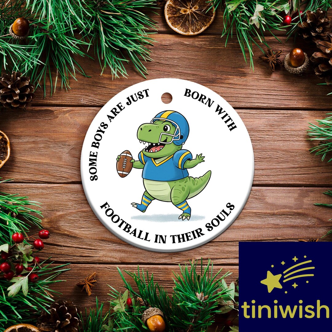 Dinosaur T-rex Football Ornaments for Christmas Tree – Double-sided ...
