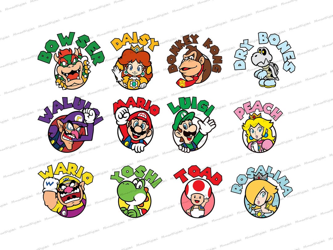Super Mario Svg, Super Mario Group Svg, Mario Matching PNG, Mario Svg ...