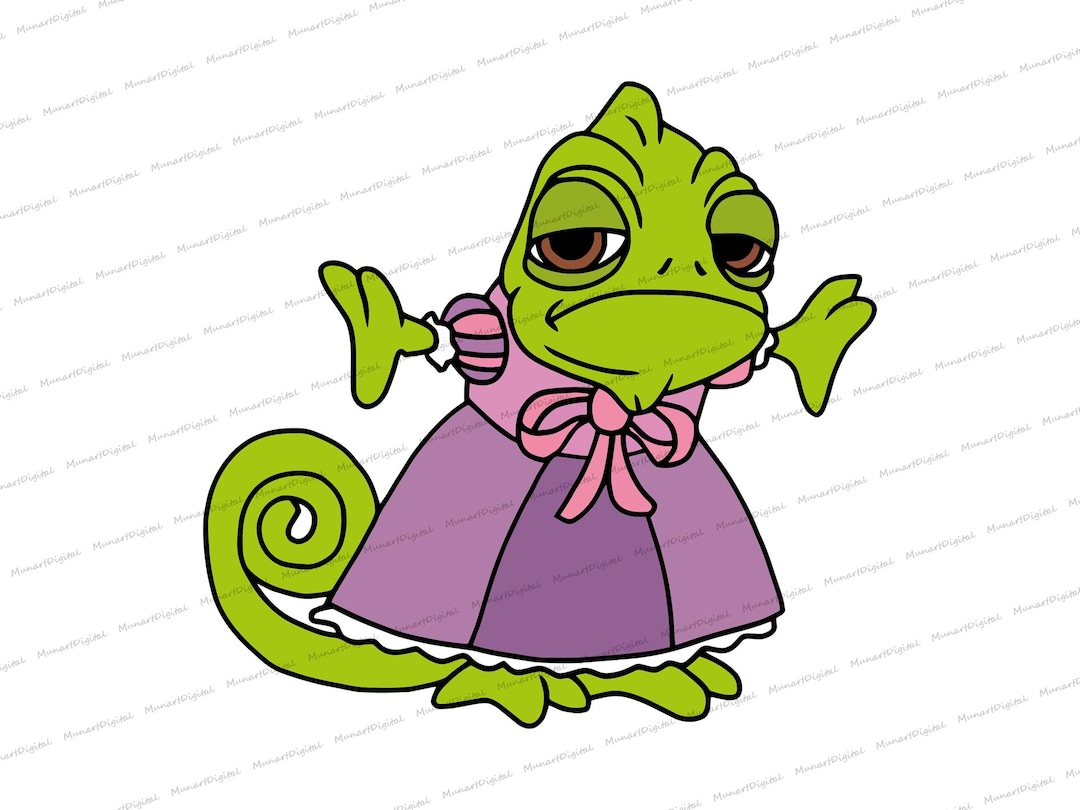 Disney Pascal Dressed up Portrait SVG, Tangled Rapunzel Pascal Digital ...