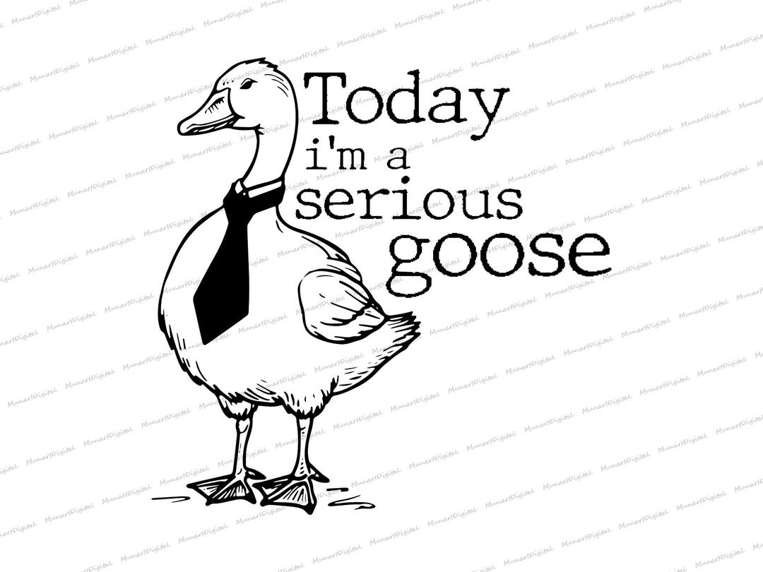 Today I'm a Serious Goose SVG, Funny Silly Transfer, Funny Goose Heat ...