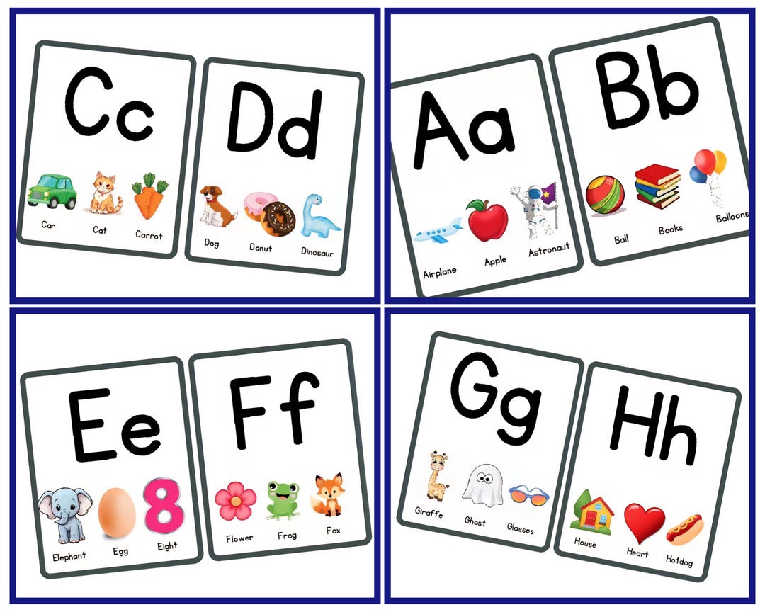 Alphabet Flashcards | Kids Learning Cards - Etsy