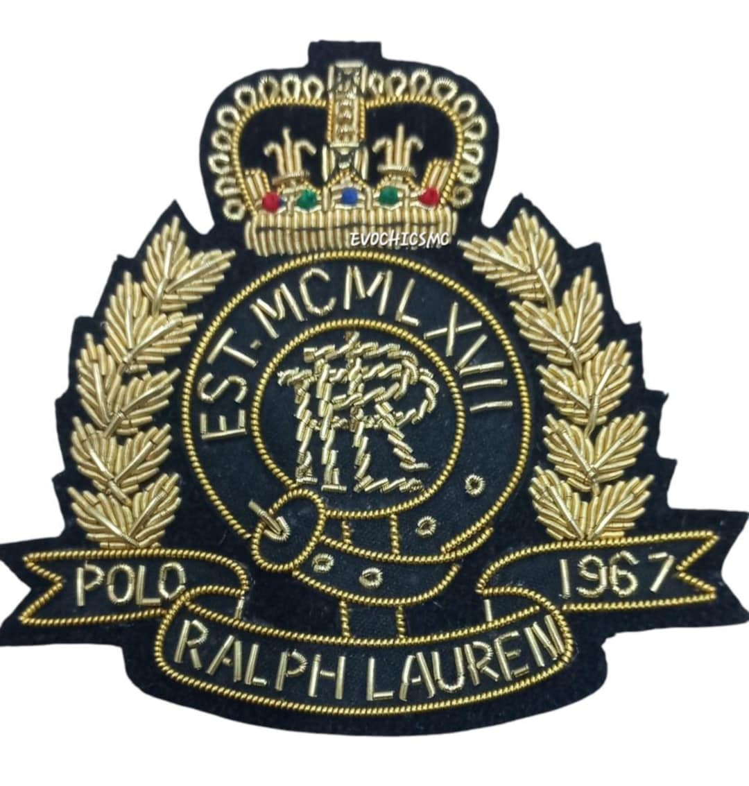 Polo Ralph Lauren Handmade Bullion Wire Crest Patch: Embroidered Blazer ...