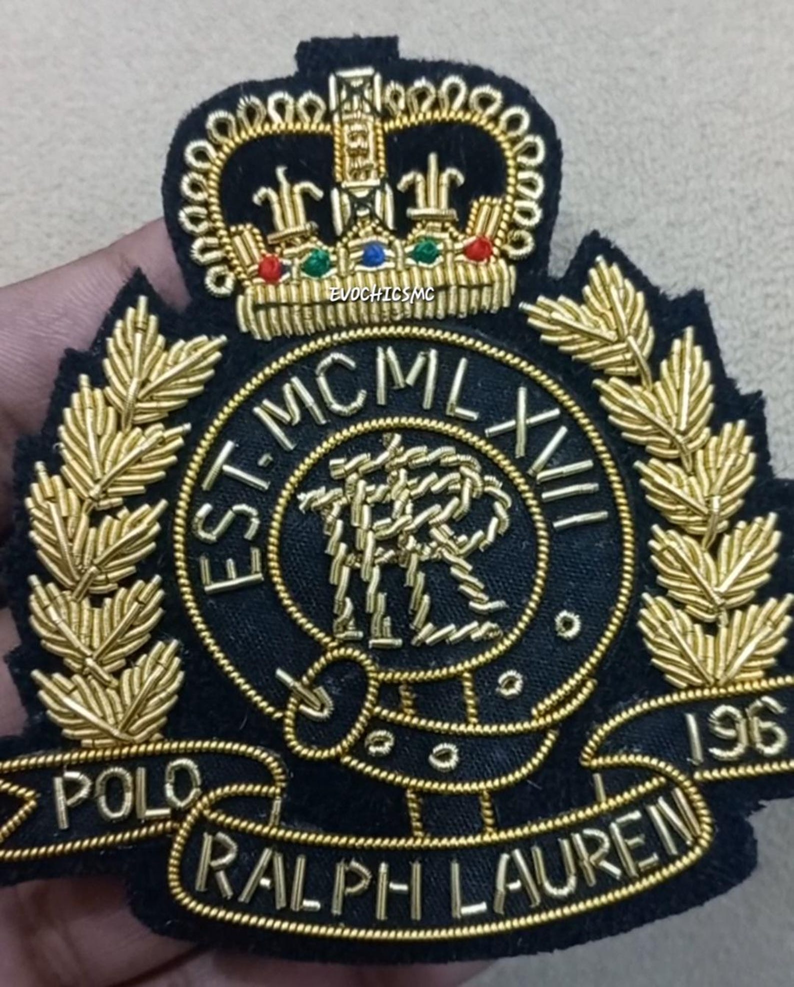 Polo Ralph Lauren Handmade Bullion Wire Crest Patch: Embroidered Blazer ...