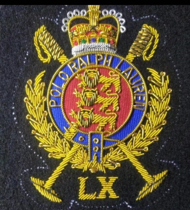 Polo Ralph Lauren Handmade Bullion Wire Crest Patch: Embroidered Blazer ...