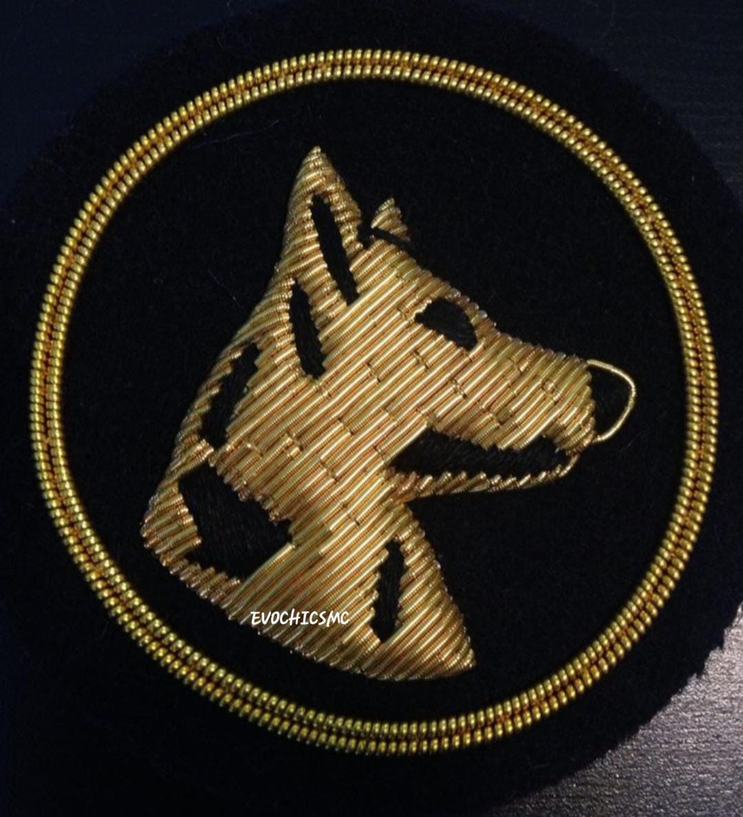 Gold Wire Embroidered German Shepherd Dog Head Patch | Military Wolf ...