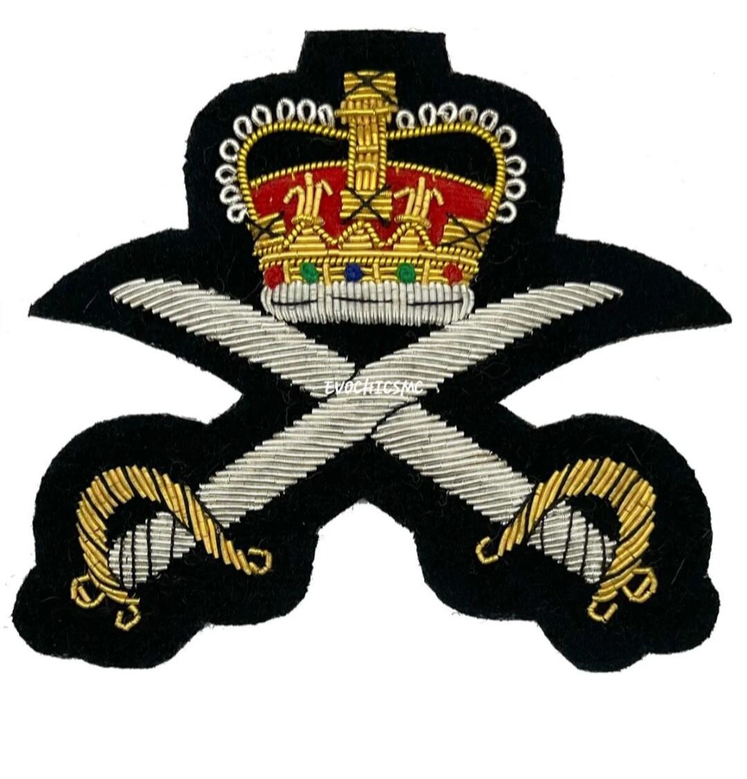 Handmade Bullion Wire Crest Patch: Crown Sword Emblem - Etsy