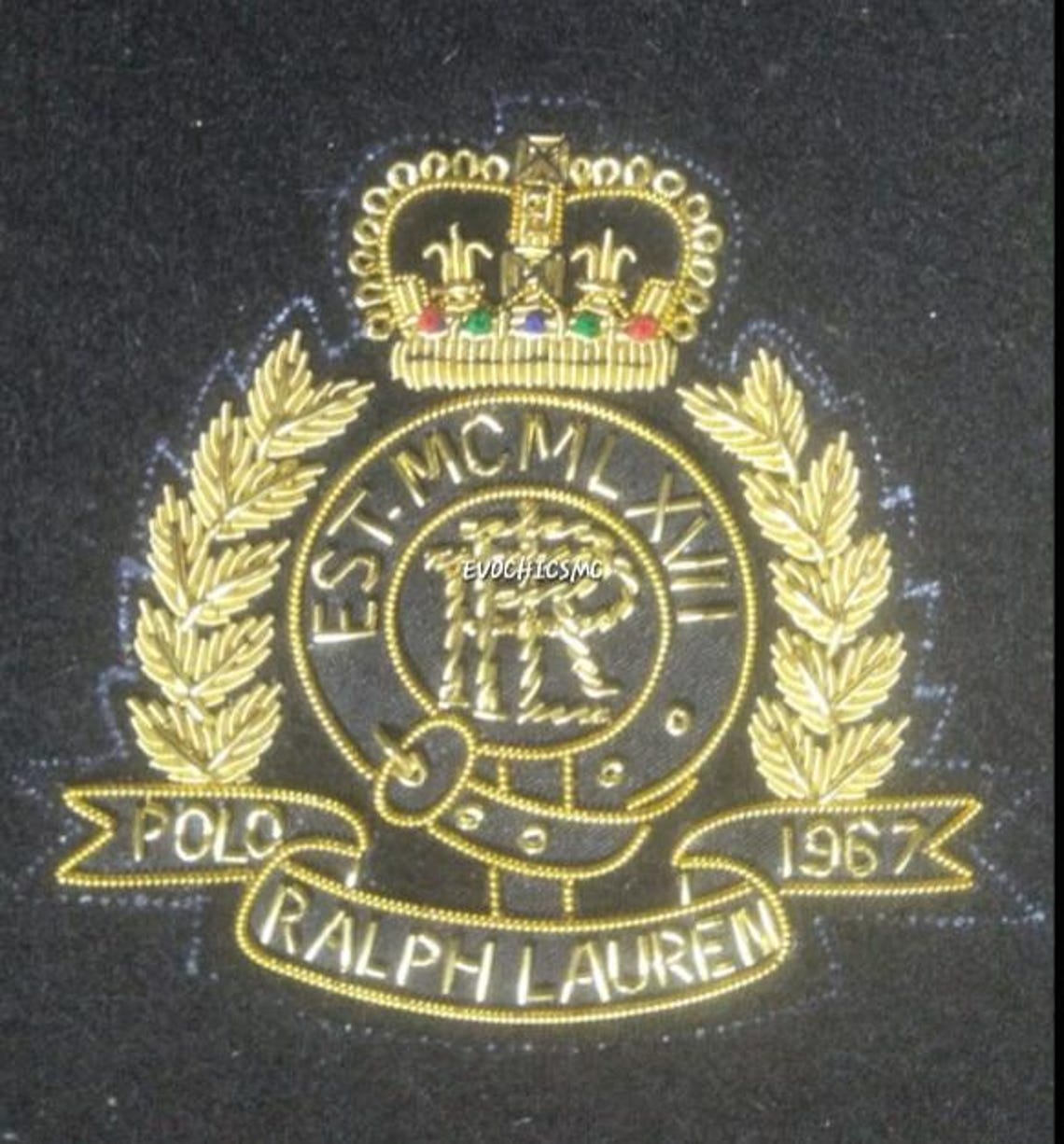 Polo Ralph Lauren Handmade Bullion Wire Crest Patch: Embroidered Blazer ...