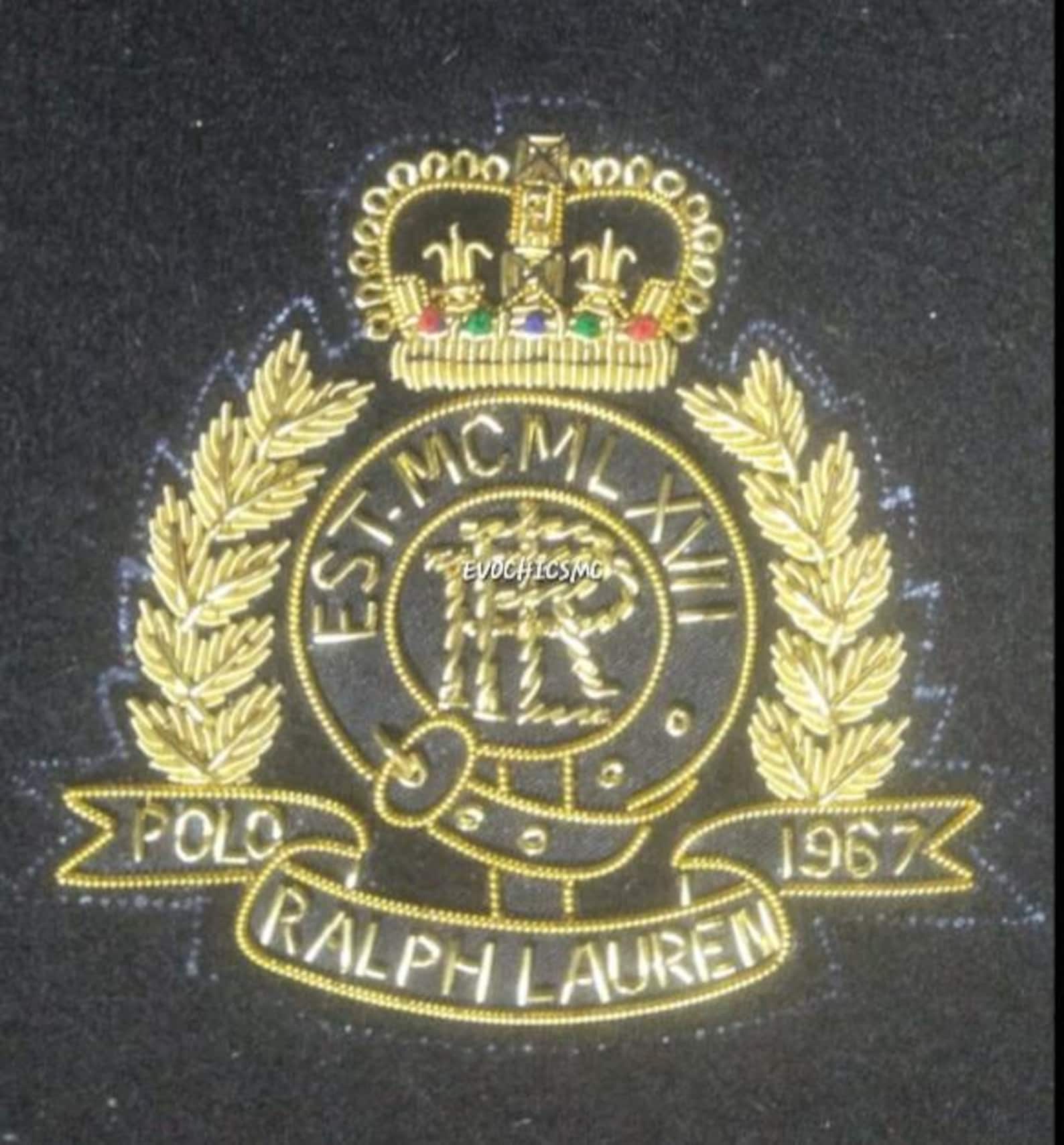 Polo Ralph Lauren Handmade Bullion Wire Crest Patch: Embroidered Blazer ...