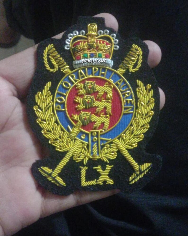 Polo Ralph Lauren Handmade Bullion Wire Crest Patch: Embroidered Blazer ...