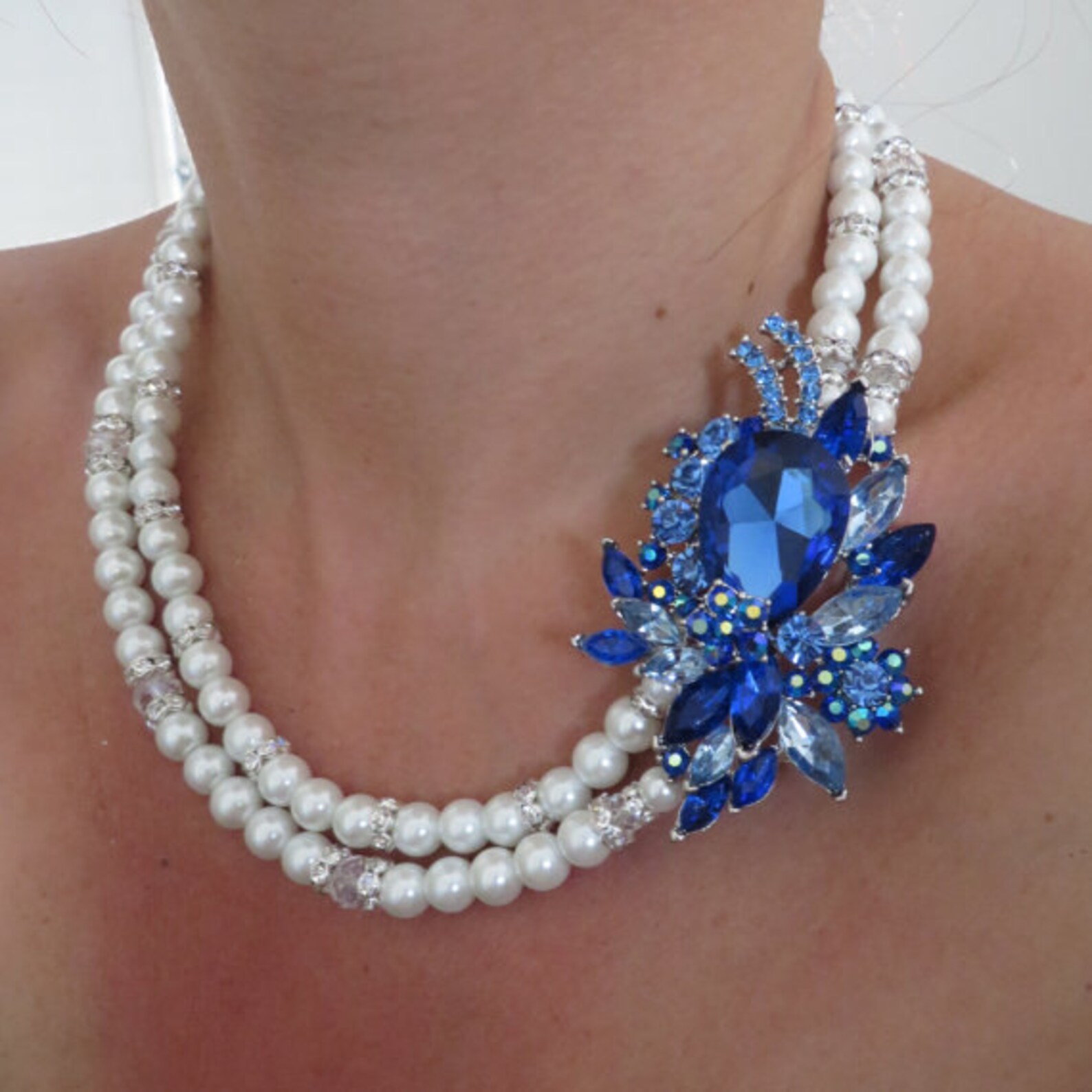 Something Blue Bridal Jewelry SET 3 Items Blue Swarovski | Etsy