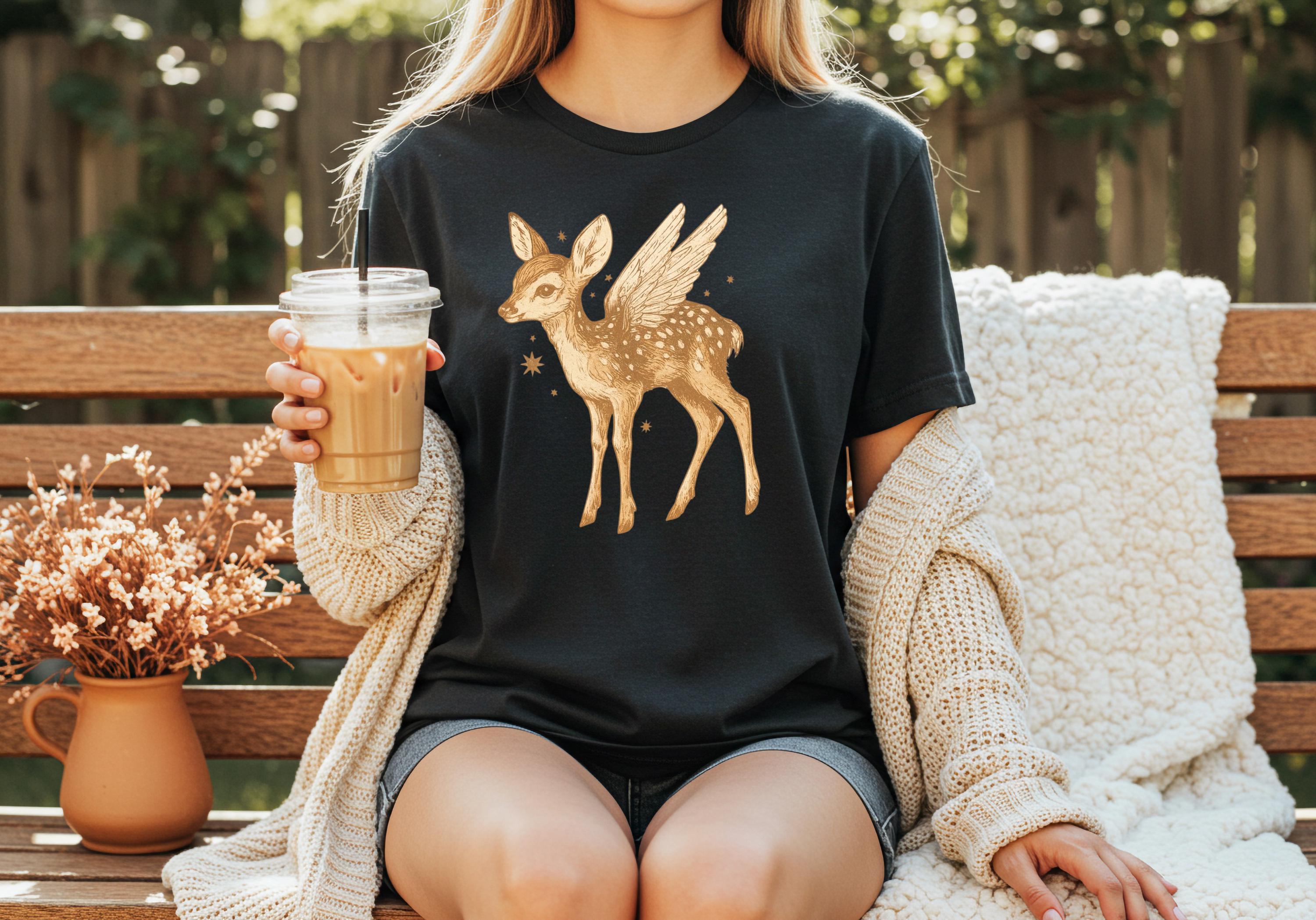 Comfort Colors Cottagecore Fawn Shirt, Mystical Deer Tee, Dark Academia ...