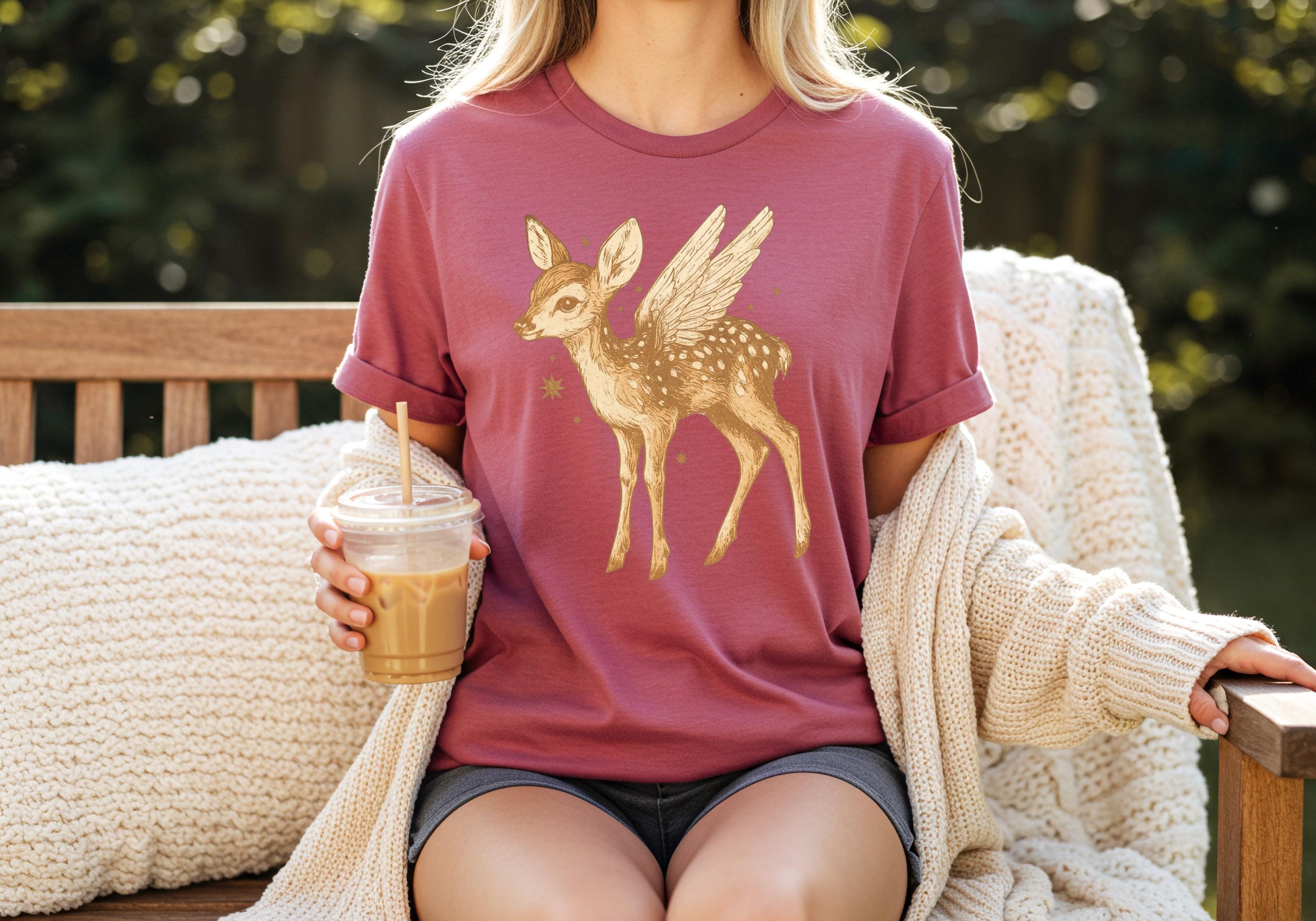 Comfort Colors Cottagecore Fawn Shirt, Mystical Deer Tee, Dark Academia ...