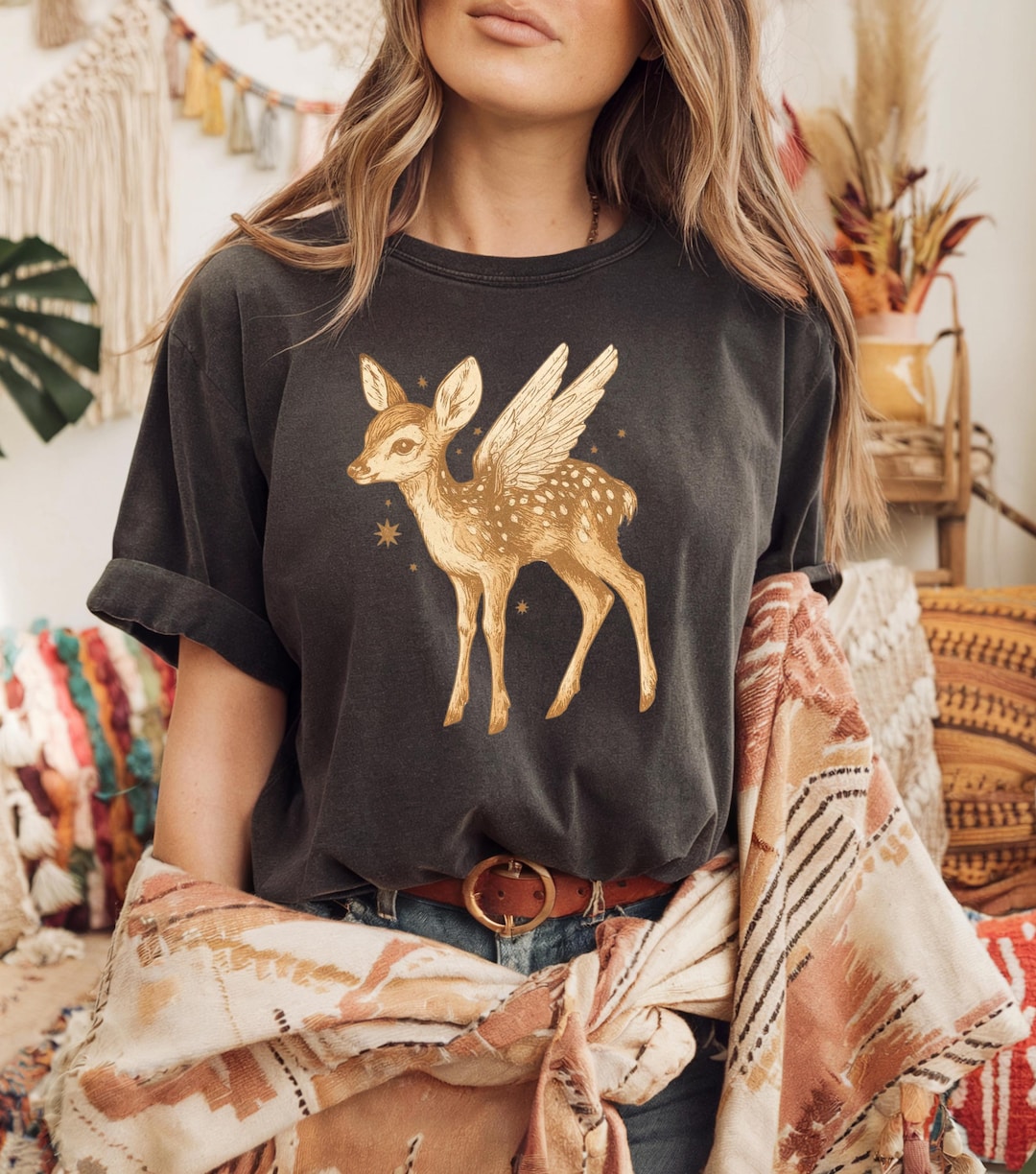 Comfort Colors Cottagecore Fawn Shirt, Mystical Deer Tee, Dark Academia ...