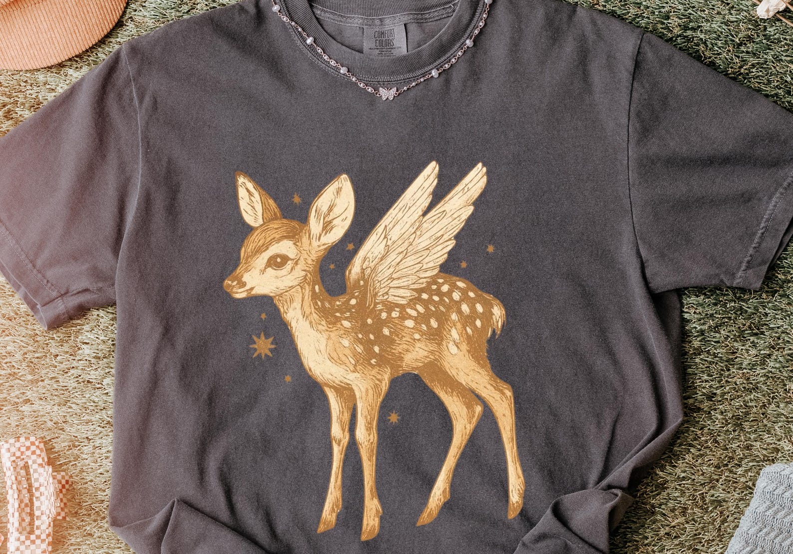 Comfort Colors Cottagecore Fawn Shirt, Mystical Deer Tee, Dark Academia ...