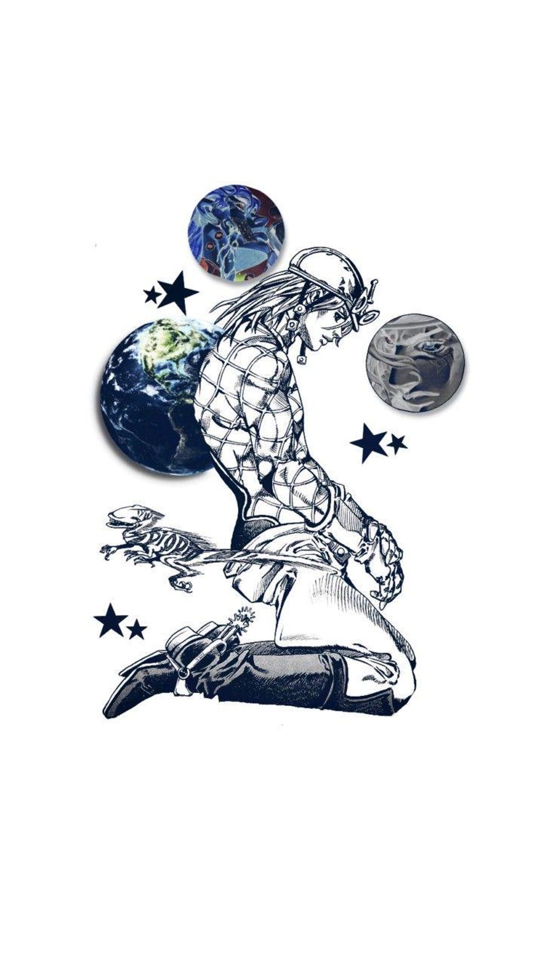 Steel Ball Run Gyro Zeppeli Digital Art Print, Jojo’s Bizarre Adventure ...