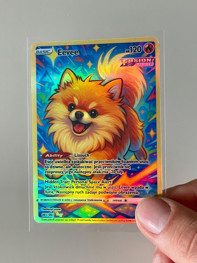 Custom Holographic Pokémon Style Card - Etsy UK