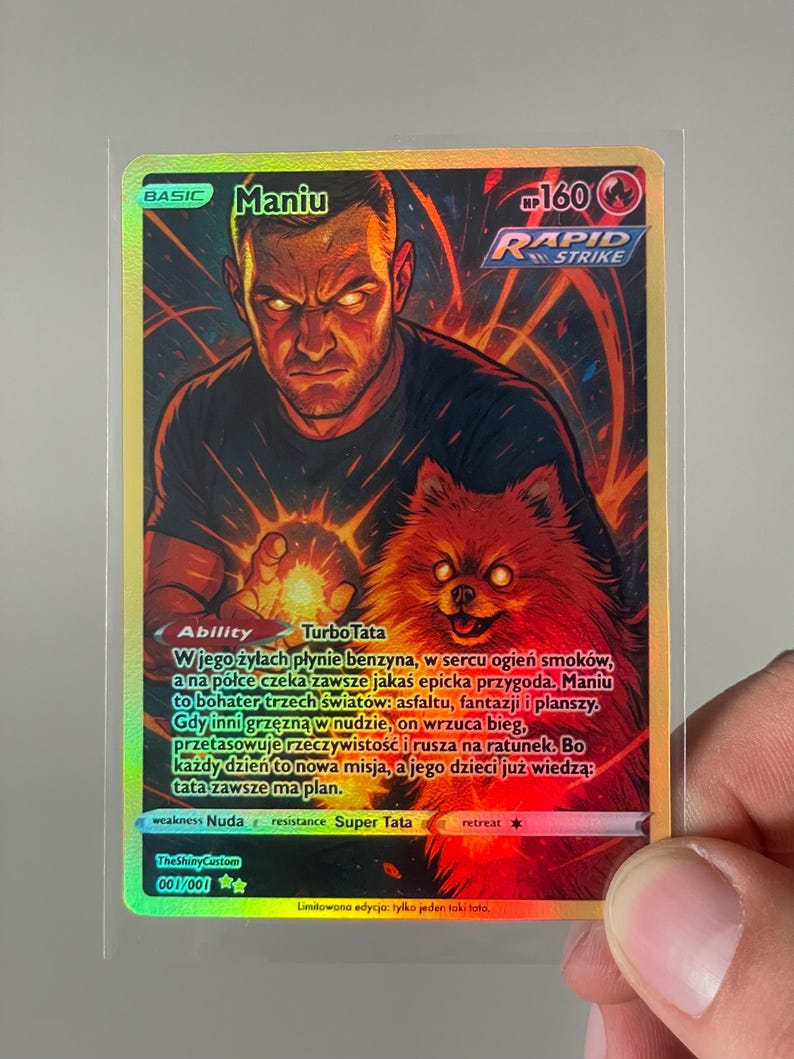 Custom Pet Holographic Pokémon Style Card - Etsy